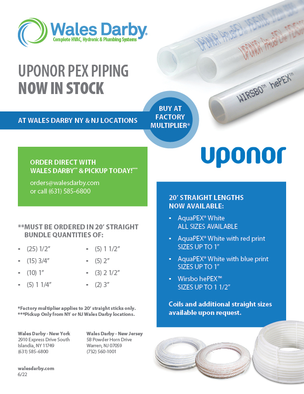 Now Stocking Uponor PEX Straight Piping Sticks - Wales Darby